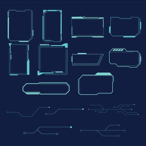 Free Vector Set Of Futuristic Tech Frame Vector Vector Art At Vecteezy