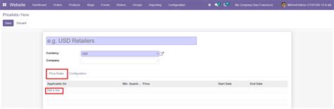 Odoo Pricelists In Website Odoo V Community Edition