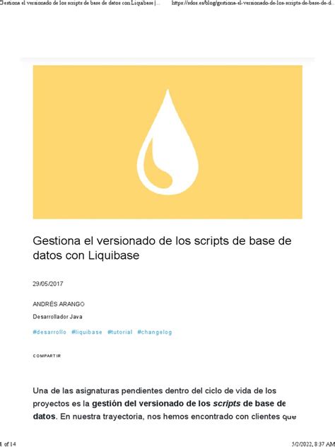 Gestiona El Versionado De Los Scripts De Base De Datos Con Liquibase