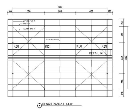 Autocad 2d Drawing Of Roof Truss Plan With Dimensions And Details Dwg File Cad File