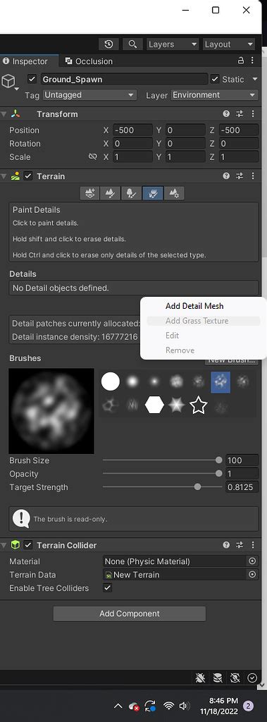 Issue Painting Grass Texture In Unity HDRP B Unity Engine Unity Discussions