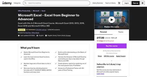 10 Best Excel Courses Online 2025 Learnopoly