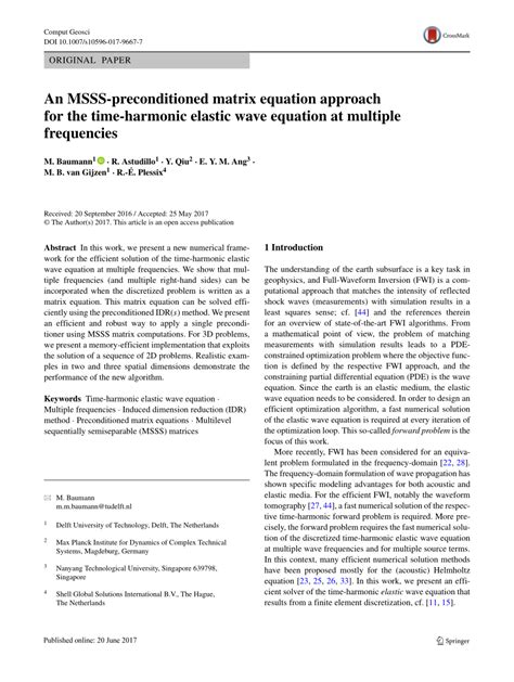 Pdf An Msss Preconditioned Matrix Equation Approach For The Time