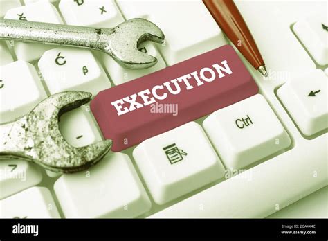 text sign showing execution word written on it executes or imposes a