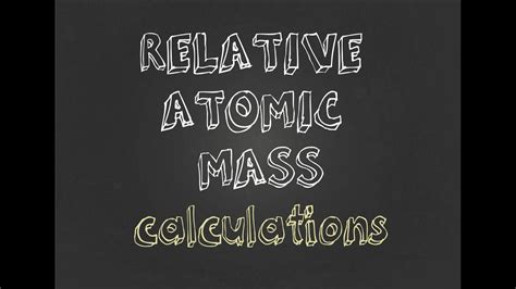 Tutorial Exercises To Calculate Relative Atomic Mass YouTube