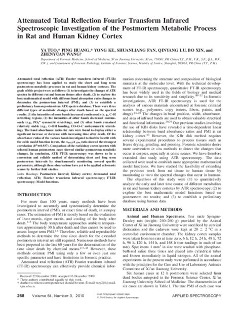 Pdf Attenuated Total Reflection Fourier Transform Infrared Spectroscopic Investigation Of The