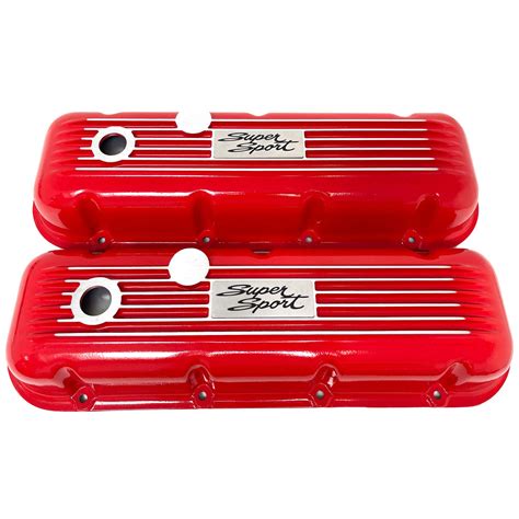 Big Block Chevy Super Sport Script Logo Valve Covers Red Ansen Usa