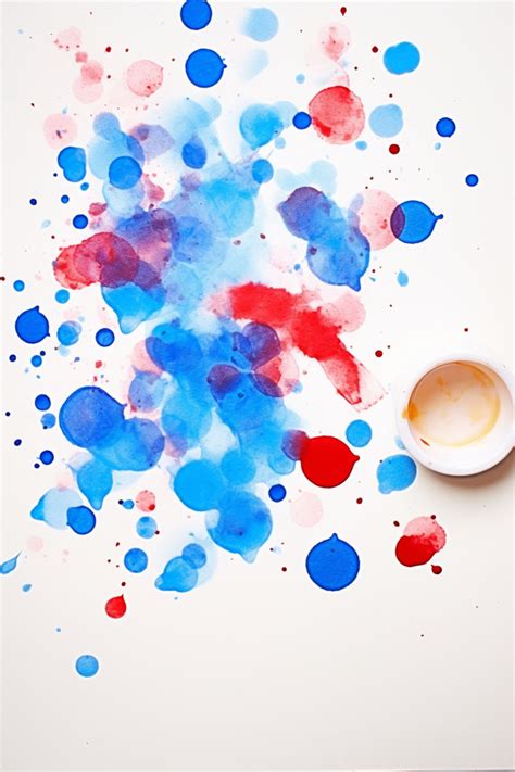 Paint Splats On A Paper And A Blue Bucket Background Wallpaper Image For Free Download Pngtree
