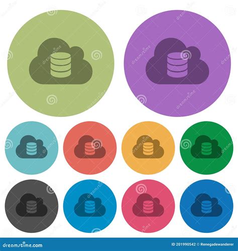 Cloud Database Color Darker Flat Icons Stock Vector Illustration Of Cloud Communication