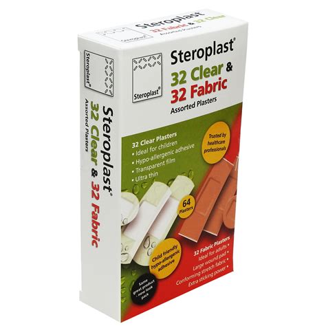 Steroplast Premium 64 Assorted Clear Fabric Assorted Wound Injury