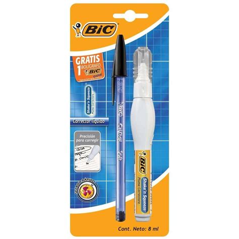 Corrector Bic Corrector Pluma Correctora Y Bolígrafo 2 Piezas Bodega