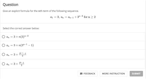 Solved Question Give An Explicit Formula For The Nth Term Of Chegg