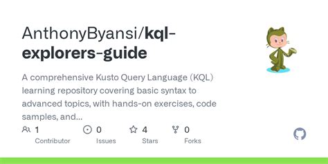 Github Anthonybyansikql Explorers Guide A Comprehensive Kusto Query