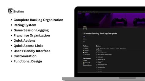 Ultimate Gaming Backlog Notion Template Etsy