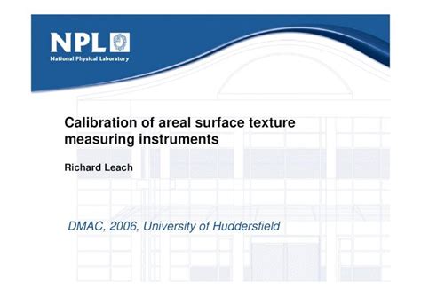 Pdf Calibration Of Areal Surface Texture Measuring Instruments