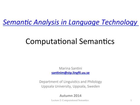 Lecture 2 Computational Semantics Ppt