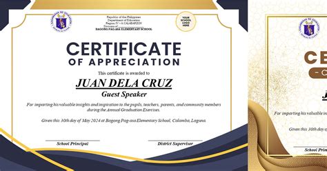 Certificates For Guest Speakers Free Download Deped Click