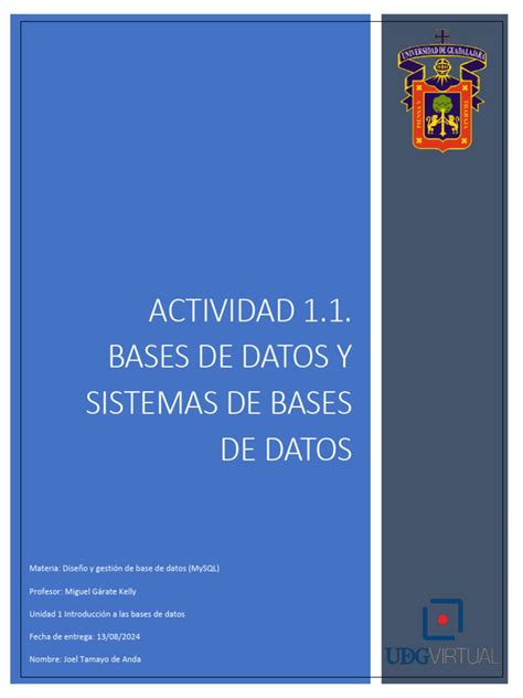 Actividad 11 Bases De Datos Y Sistemas De Bases De Datos Pdf