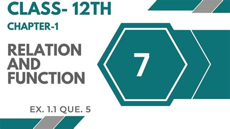 Class 12th Maths Chapter 1 Ex11 Que 5 Relation And Function