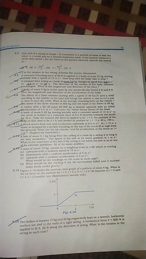 4 4 one end of a string of length l is connected to a particle of mass m