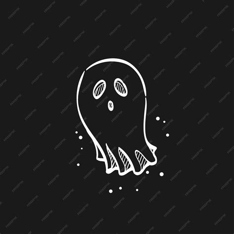 Premium Vector Halloween Ghost Doodle Sketch Illustration