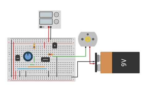 Circuit Design Temperature Controlled Motor Fan Using Op Amp Tinkercad