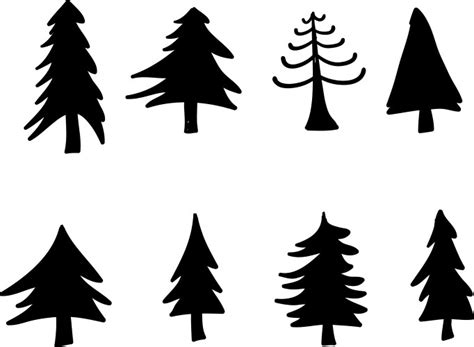 Set Of Pine Tree Royalty Free Vector Image VectorStock