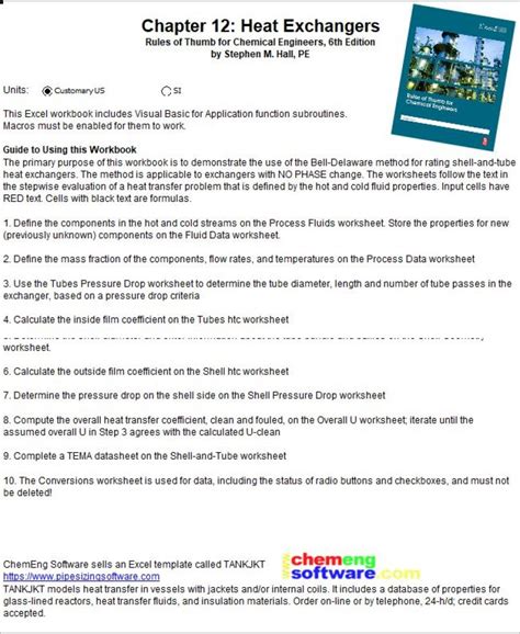 Heat Exchangers Excel Workbook Eloquens