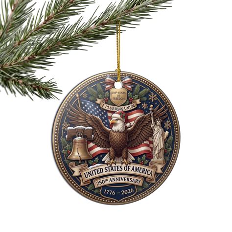 Happy 250th Birthday Usa Ornament 1776 2026 Semiquincentennial T