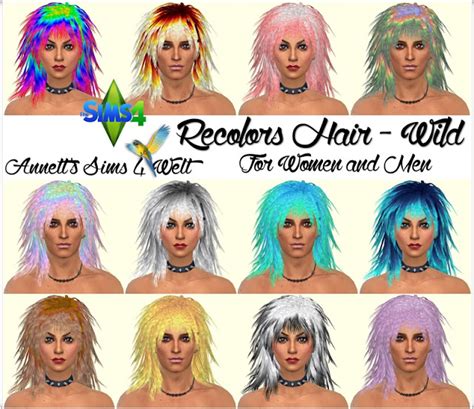 Wild Hair Recolors At Annetts Sims 4 Welt Sims 4 Updates