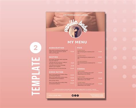 Onlyfans Editable Tip Menu Templates Bundle For Fansly Niteflirt Adult Contents Cam Girl