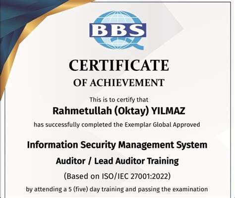 Iso27001 Cybersecurity Leadauditor Infosec R Oktay Yilmaz 20 Comments