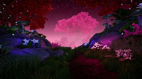 Download Magical Fantasy Forest Pink Purple Digital Art Picture