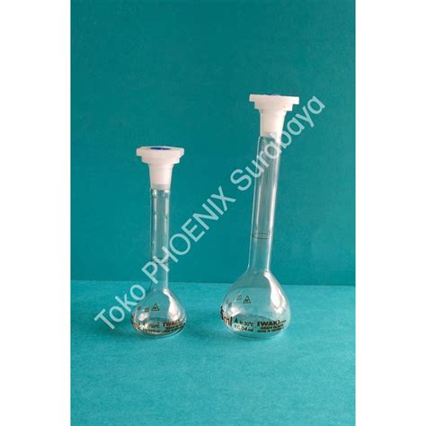 Jual Labu Ukur Iwaki Clear Plastic Stopper Volumetric Flask Iwaki