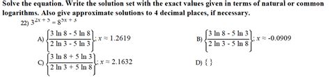 solved solve the equation write the solution set with the