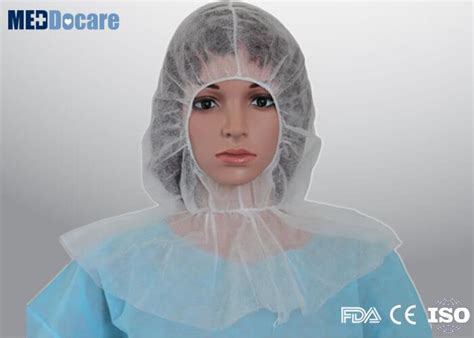 White Neck Balaclava Disposable Nonwoven Hat Protective Hair Or Beard