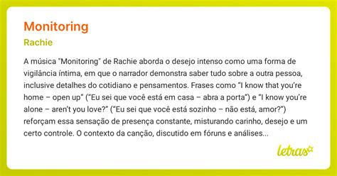 Significado Da Música Monitoring Rachie Letrasmusbr