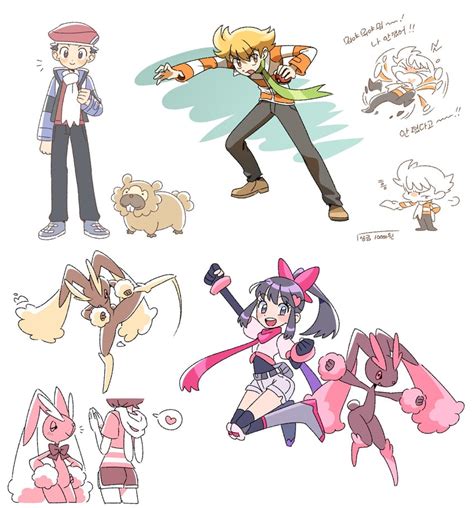Dawn Lopunny Lucas Barry And Bidoof Pokemon And More Drawn By Mumyon Danbooru