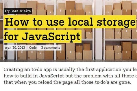 How To Use Local Storage For Javascript Bypeople