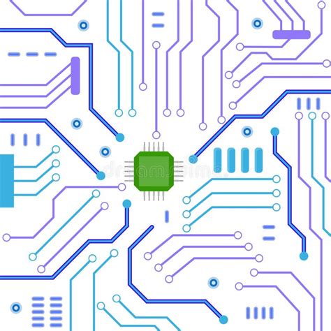 Microprocessor And Motherboard Computer Stock Vector Illustration Of