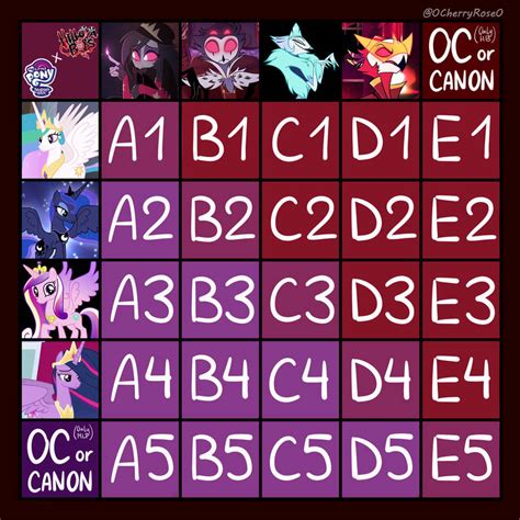 Mlp X Helluva Boss Grid 2525 Open By 0cherryrose0 On Deviantart