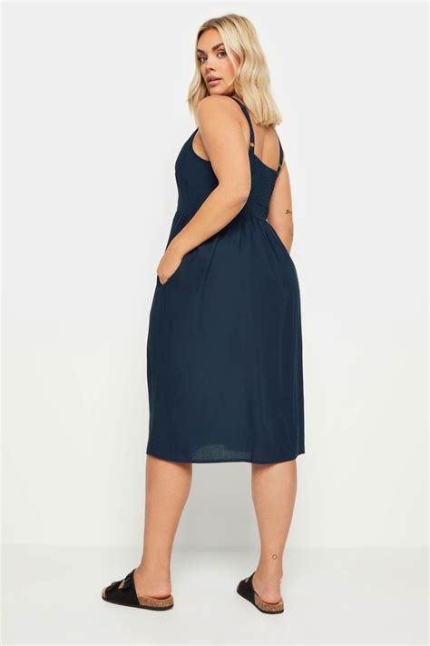 Yours Plus Size Navy Blue Strappy Sundress Yours Clothing
