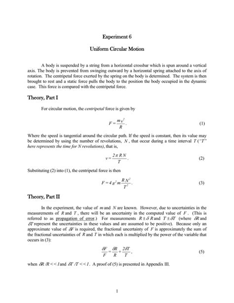 Uniform Circular Motion Lab Experiment