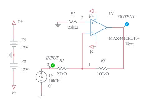 Inverting Amplifier Multisim Live