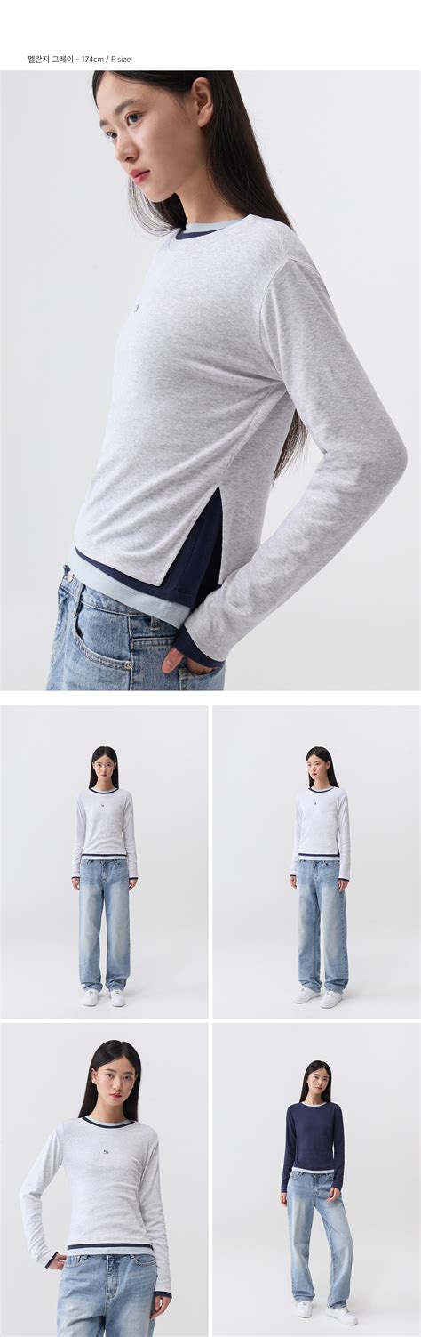 우먼 Wave 로고 레이어드 롱슬리브8color 감도 깊은 취향 셀렉트샵 29cm