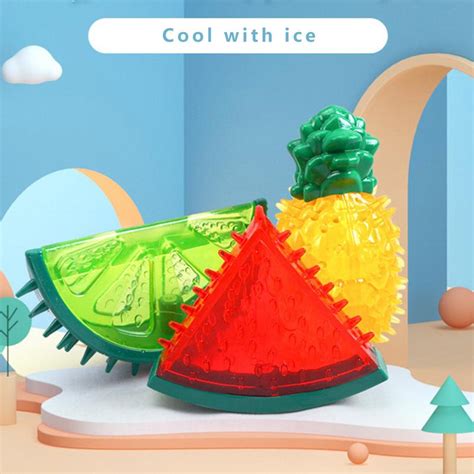 강아지 씹는 장난감 내구성 Teether 냉각 씹기 장난감 과일 모양 디자인 냉동 가능 개 씹기 장난감 콜리 푸들 래브라도 Aliexpress