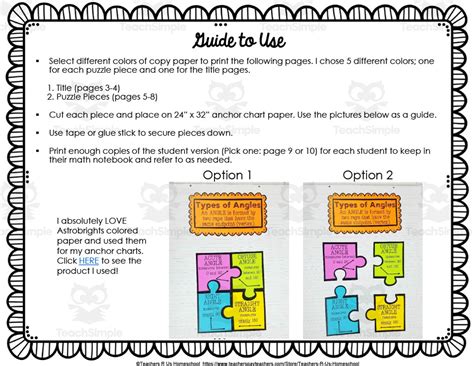 Types Of Angles Anchor Chart By Teach Simple