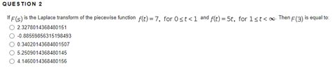 Solved If Fs Is The Laplace Transform Of The Piecewise