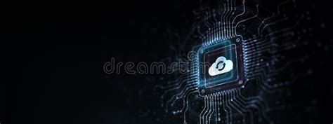 Cloud Enabling Scalable Solutions For Data Storage Illustrated On A Processor Touched By A Human