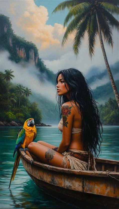 Indigenous Women Painting Native American Woman On Beach Indigenous
